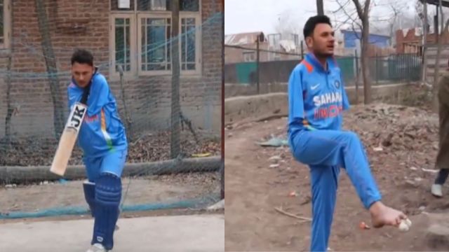 Watch: Jammu and Kashmir para cricket captain bowls with leg and holds ...