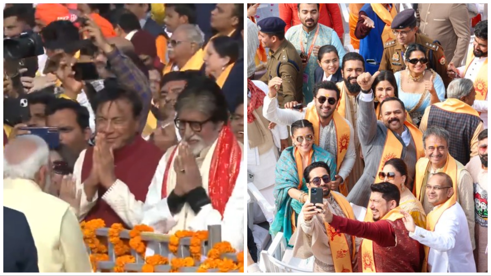 PM Modi inquires about Amitabh Bachchan’s bandaged hand at Ayodhya Ram ...