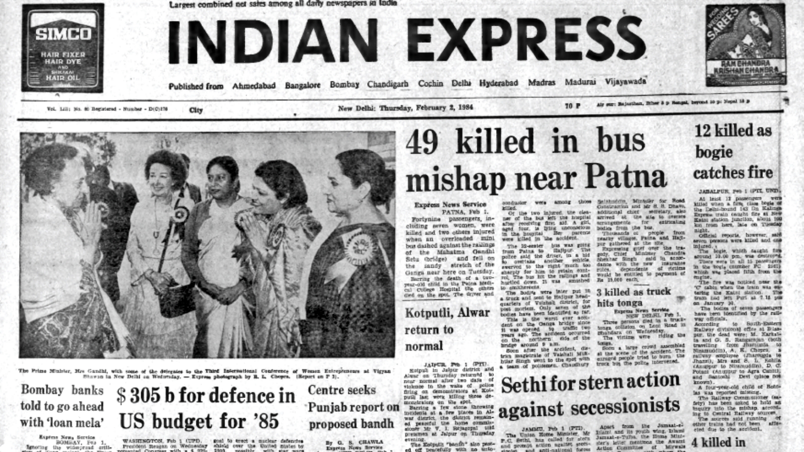 February 2, 1984, Forty Years Ago: US military budget | The Indian Express