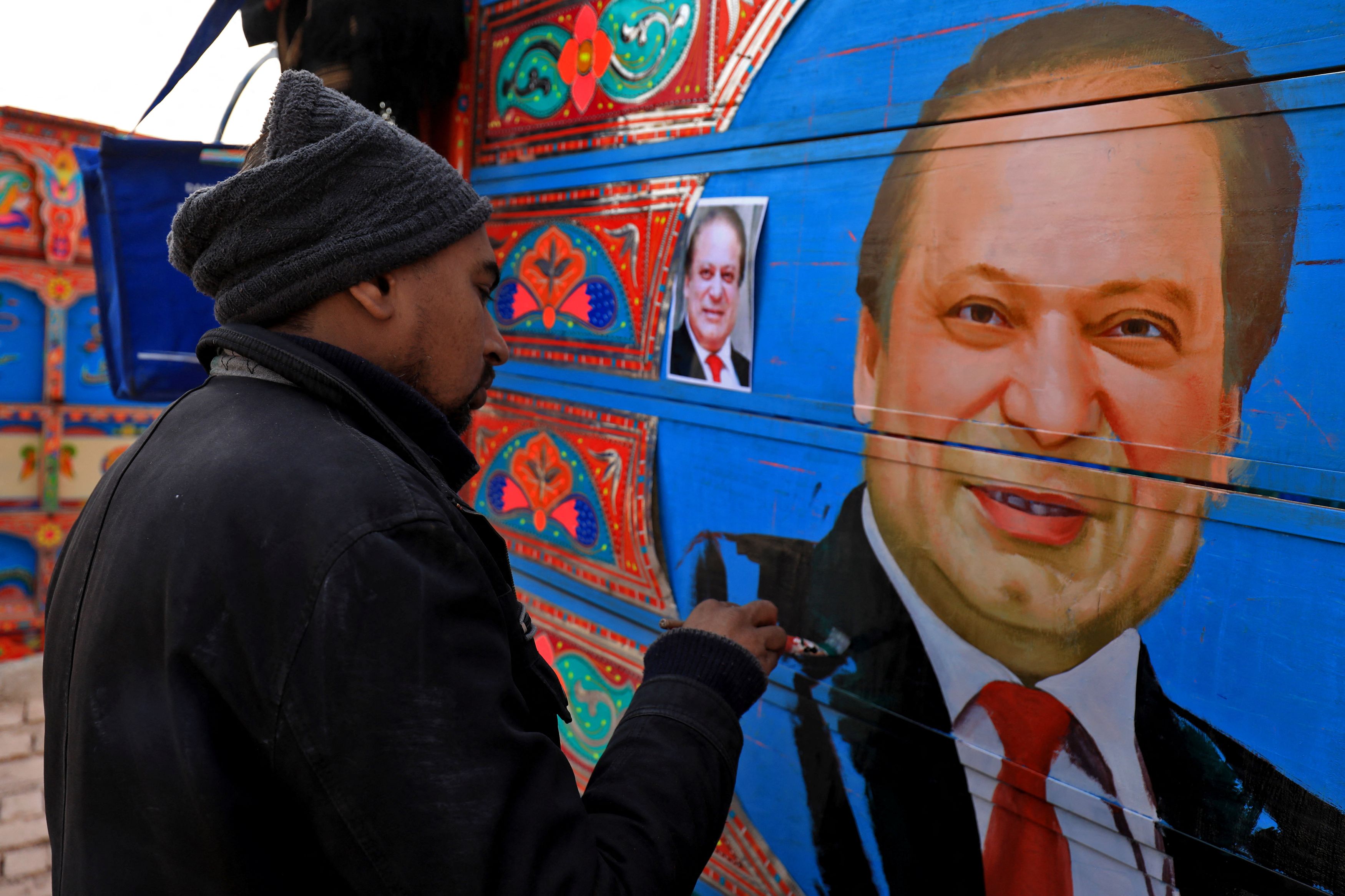 Pakistan's political art on trucks hurt by preference for posters