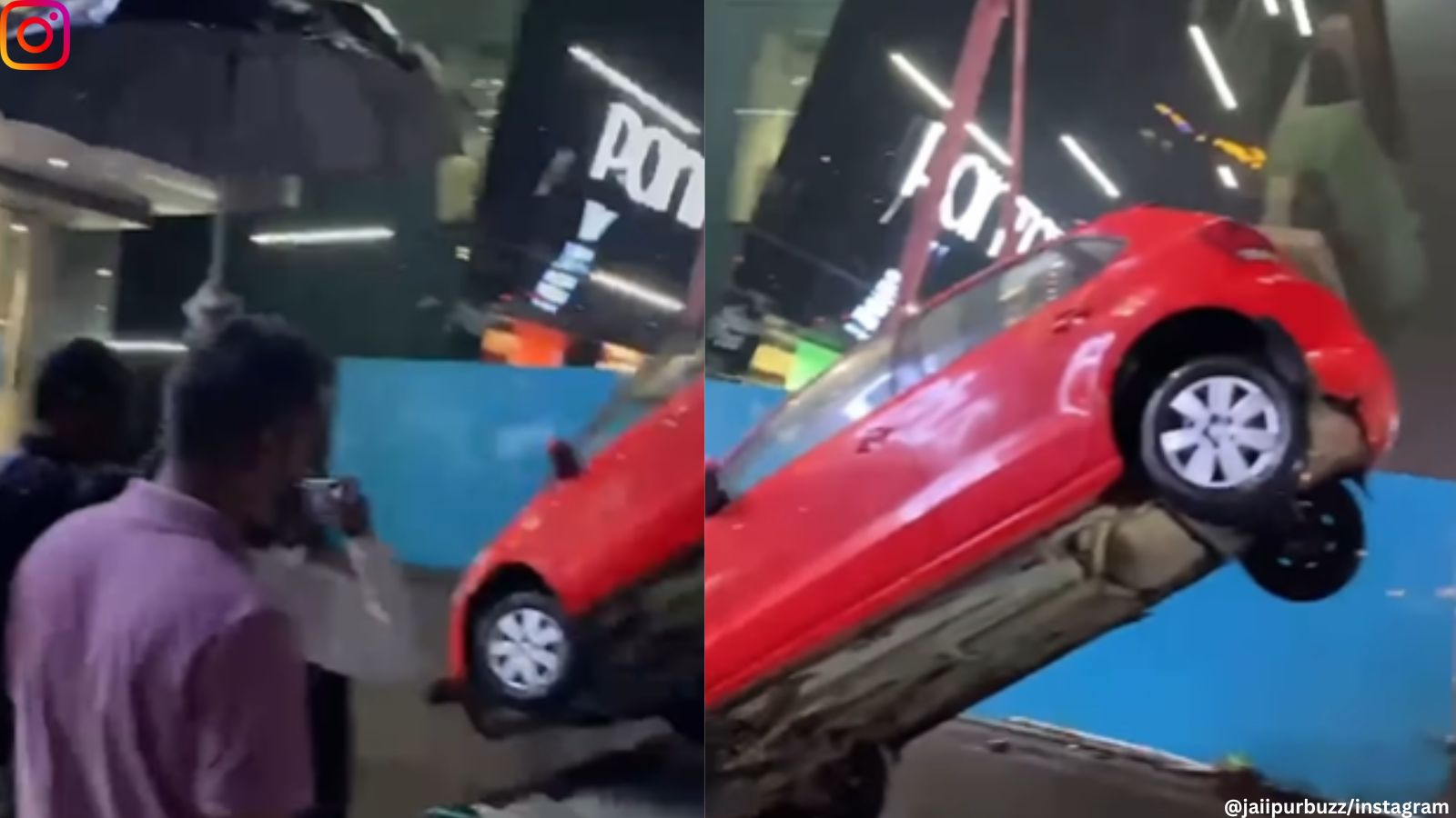 Car crashes into Zudio showroom in Jaipur due to reduced visibility ...