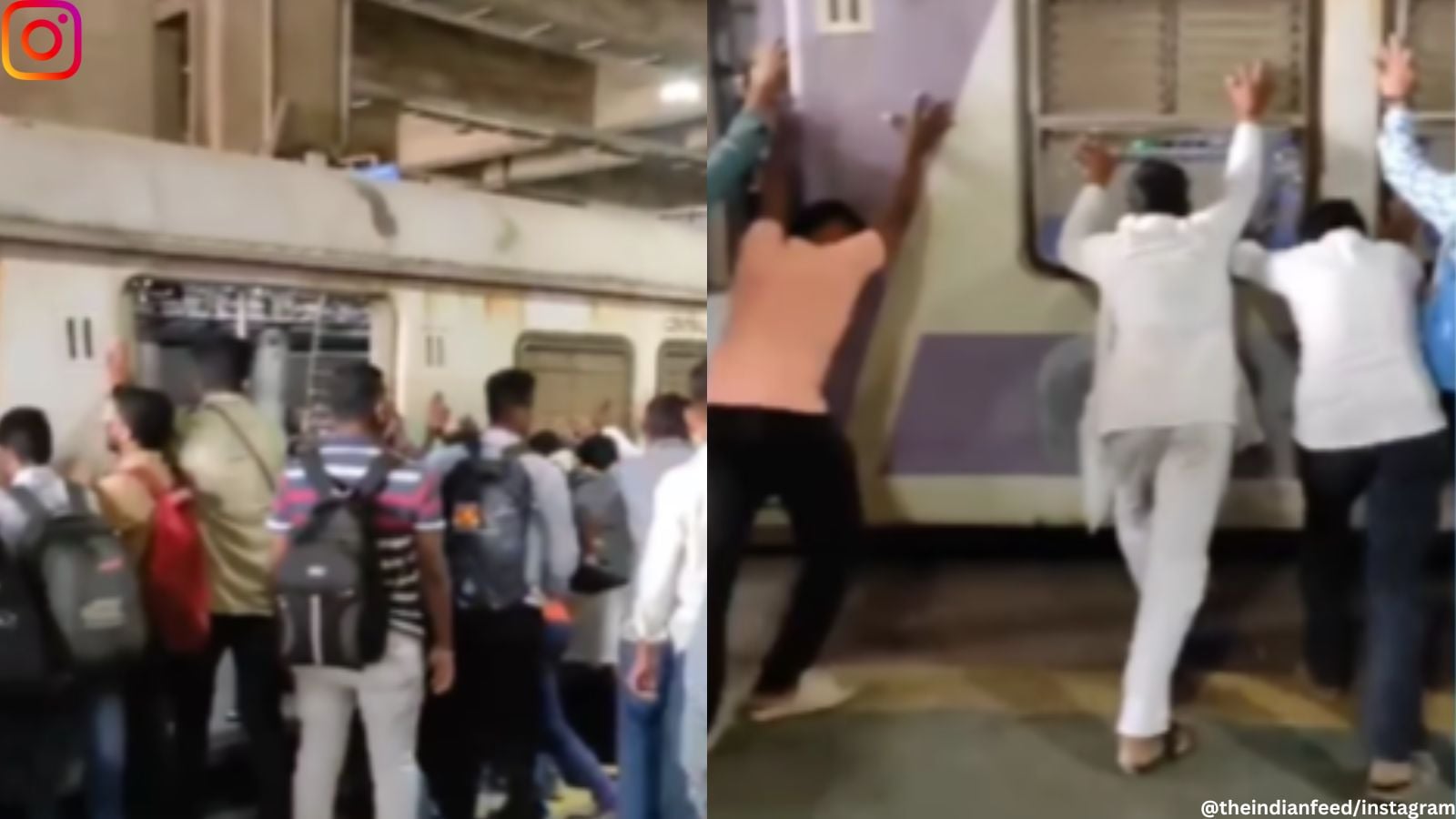 Watch: Passengers push local train in Mumbai to save trapped man, video ...