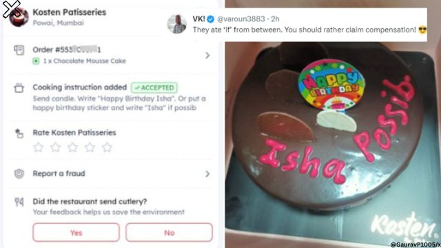 Zomato makes amusing goof-up on birthday cake, writes delivery ...