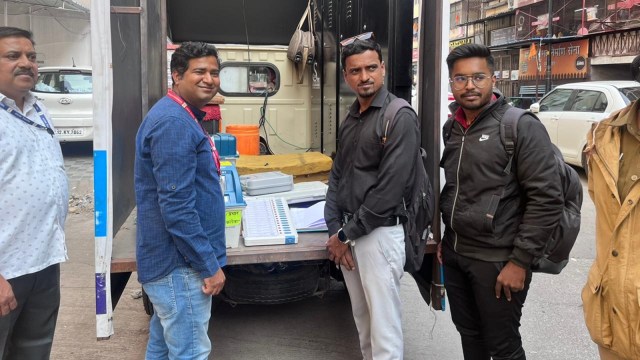 As Evm Safety Demo Vehicle Covers Pune Cantonment Polling Booths Some