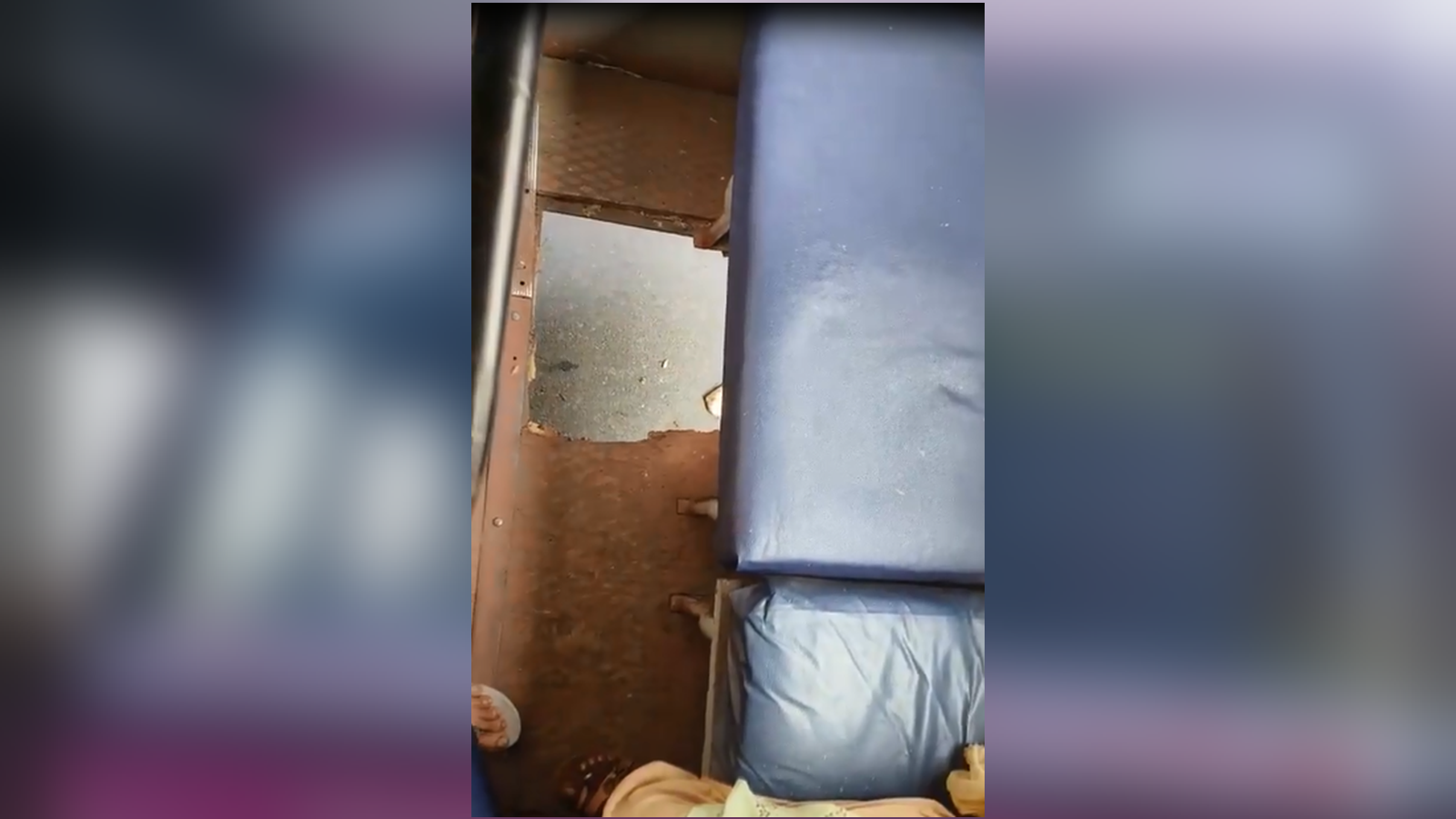 Woman falls on road as floor of running government bus develops hole in ...
