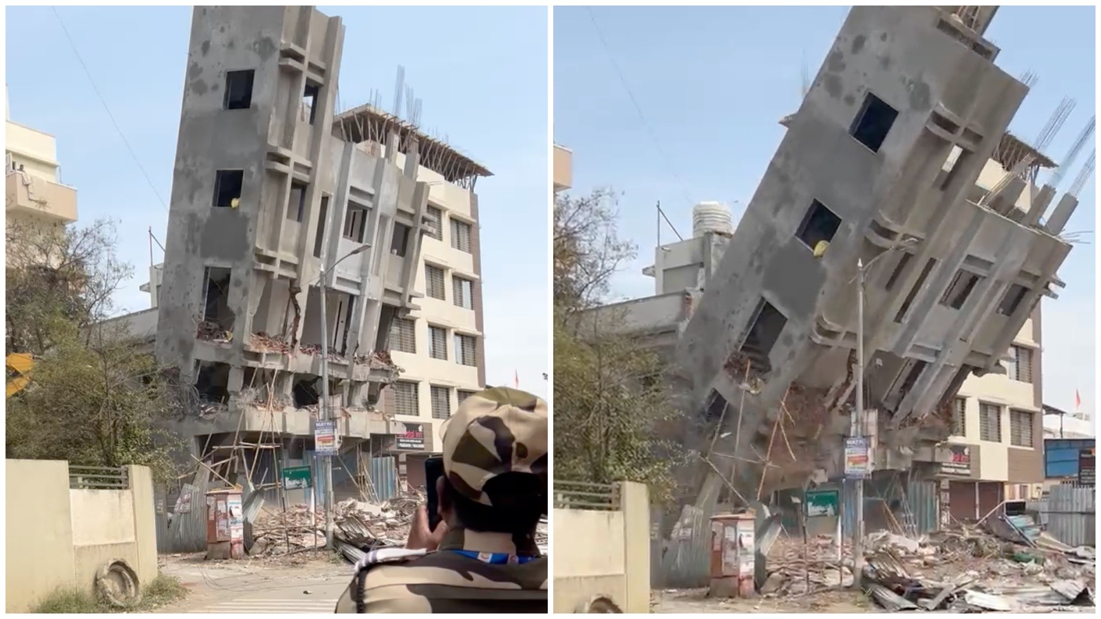 PCMC demolishes building in Wakad as it tilts to a side | Pune News ...