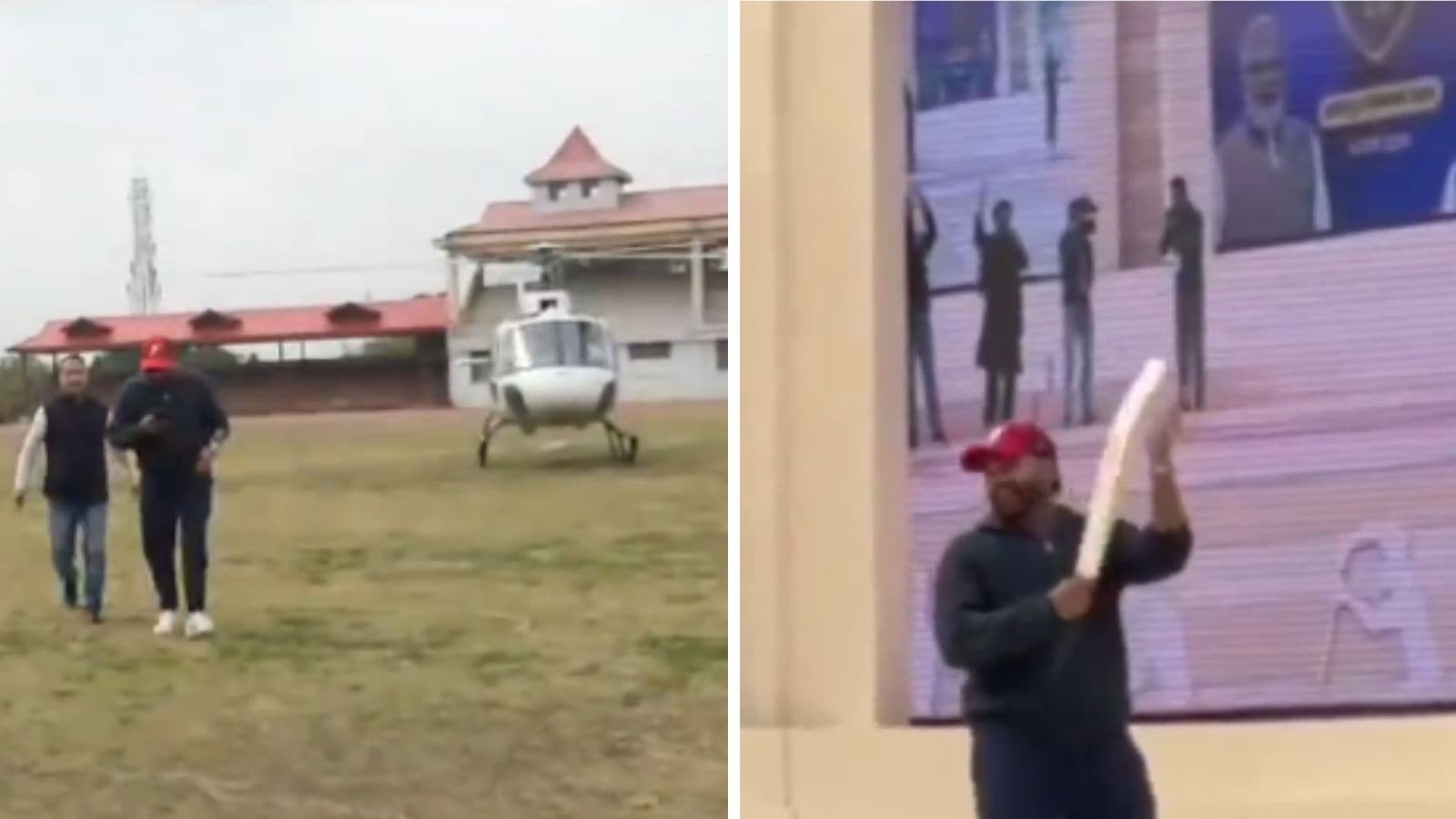 WATCH: From arriving in a helicopter to fashioning a pull shot off ...