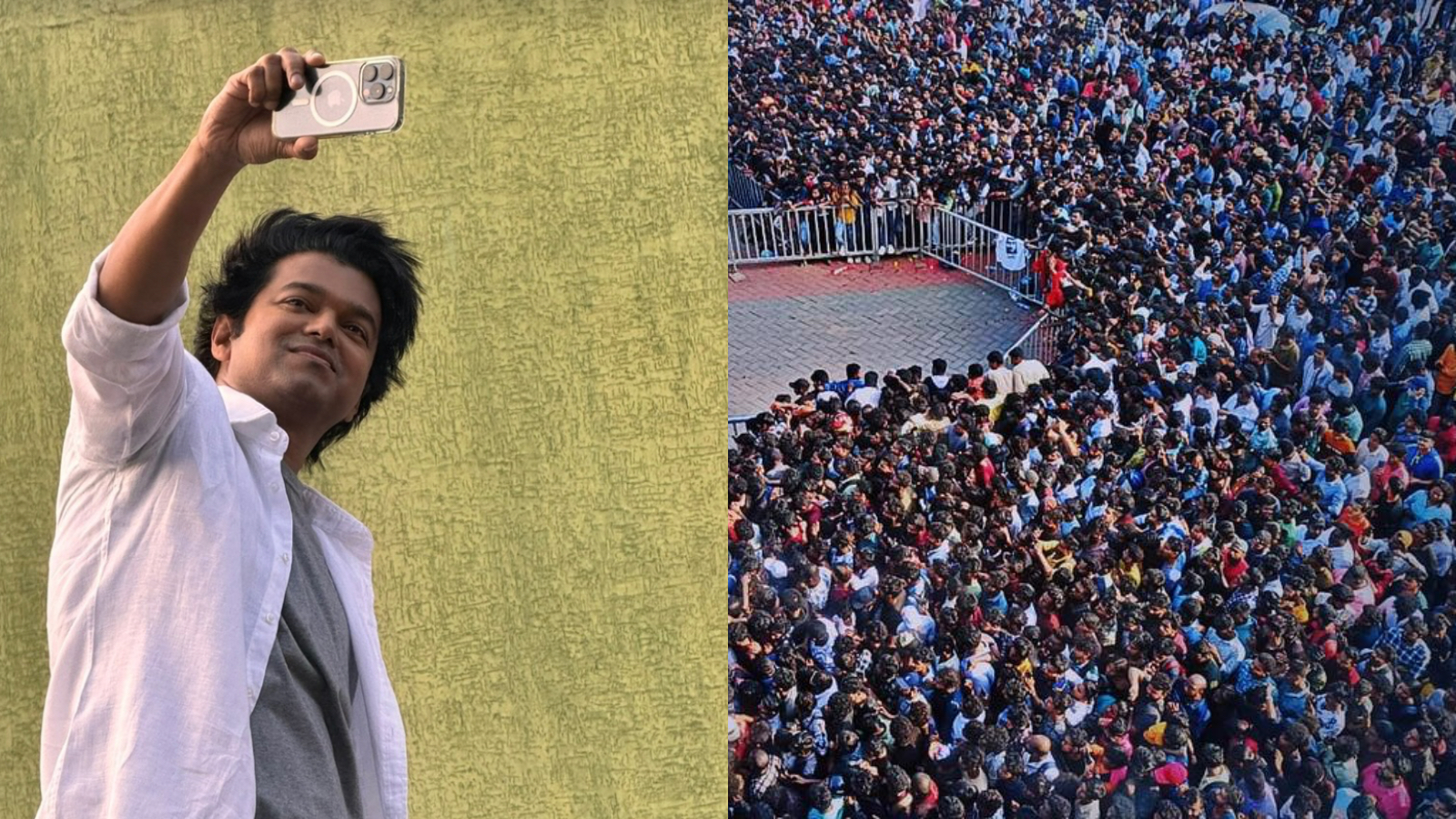 Vijay shares selfie video featuring a sea of fans at Kerala stadium ...