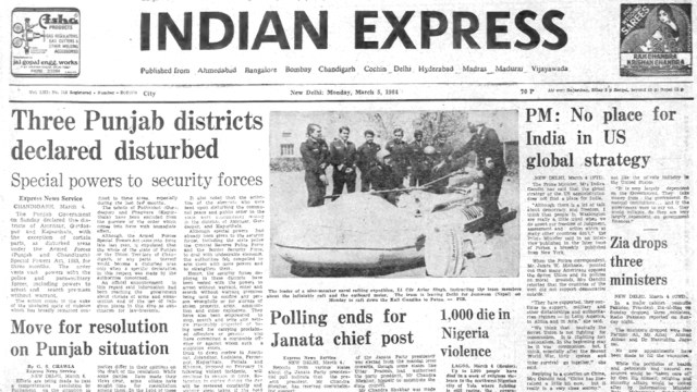 March 5, 1984, Forty Years Ago: AFSPA in Punjab | The Indian Express