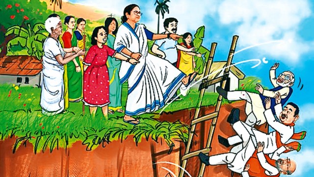 As Lok Sabha polls near, a TMC-BJP slugfest with memes, cartoons ...