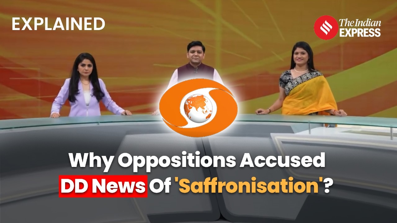 Doordarshan logo dd news under opposition fire over new saffron logo-The Indian Express