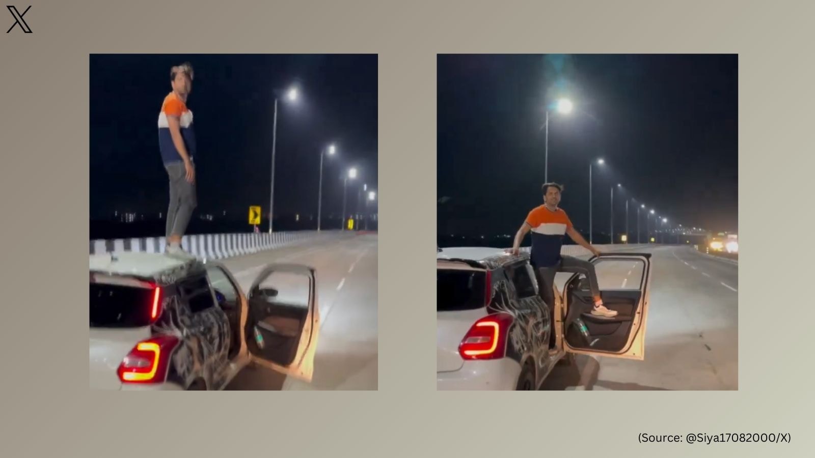 Watch: Rajasthan man climbs atop moving car to perform deadly stunt ...