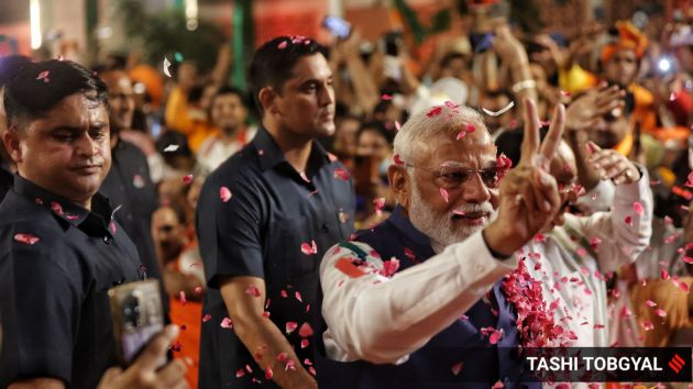 PM Narendra Modi at the victory celebrations in New Delhi | India News ...