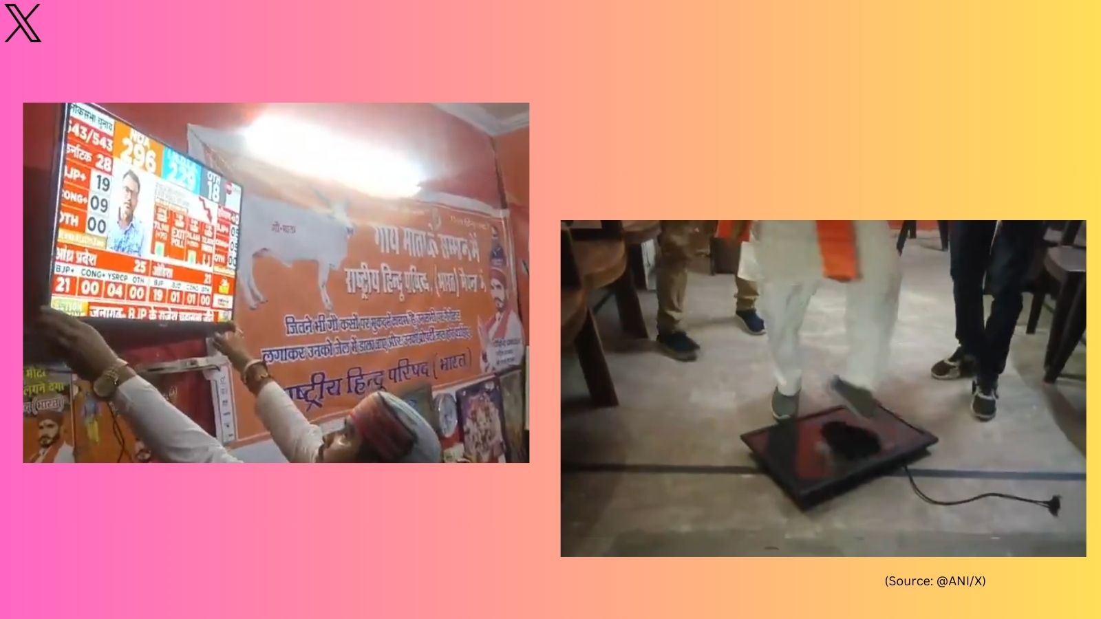 Watch: BJP supporter smashes TV as party and allies fail to cross 400 ...