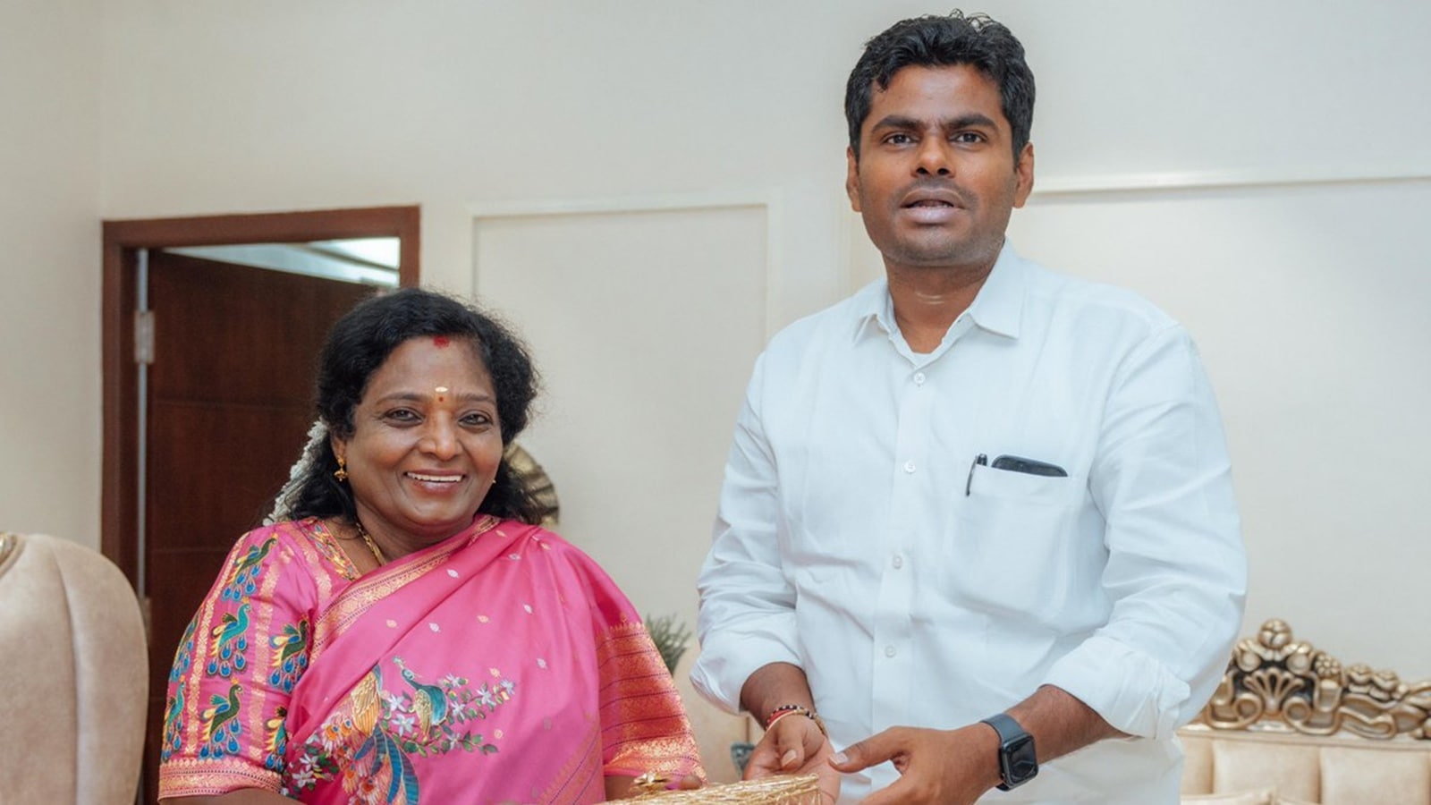 Annamalai calls on Tamilisai, praises her hardwork for party | India ...