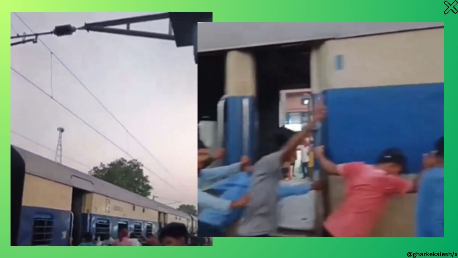 Watch: Passengers, locals unite to push halted Patna-Jharkhand train to ...