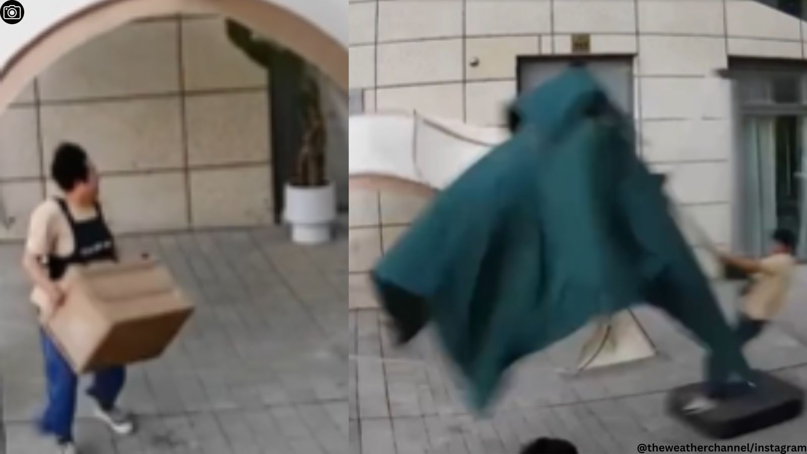 Watch: Strong winds blow away man and sunshade umbrella in China ...