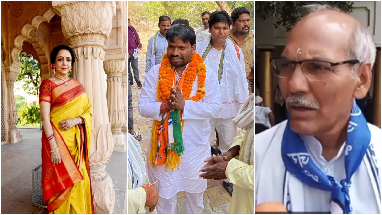 Sitting BJP MP Hema Malini wins against BSP’s Suresh Singh in the Mathura Lok Sabha elections in ...