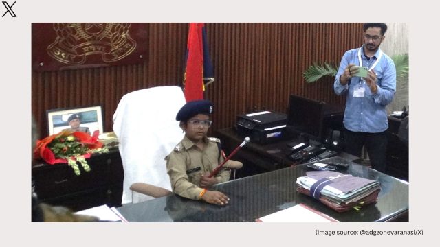 9-year-old Varanasi boy with brain tumour becomes IPS officer for a day ...