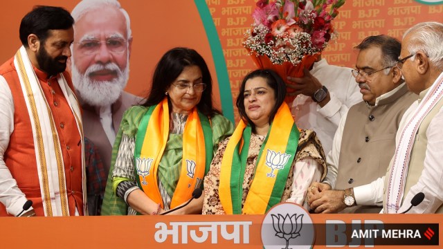 Kiran Choudhry, daughter join BJP ahead of Haryana assembly polls ...