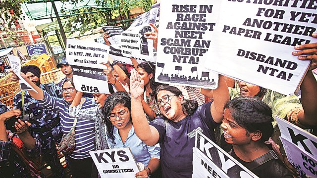 NEET exam ‘irregularities’: Students protest outside Education ministry ...