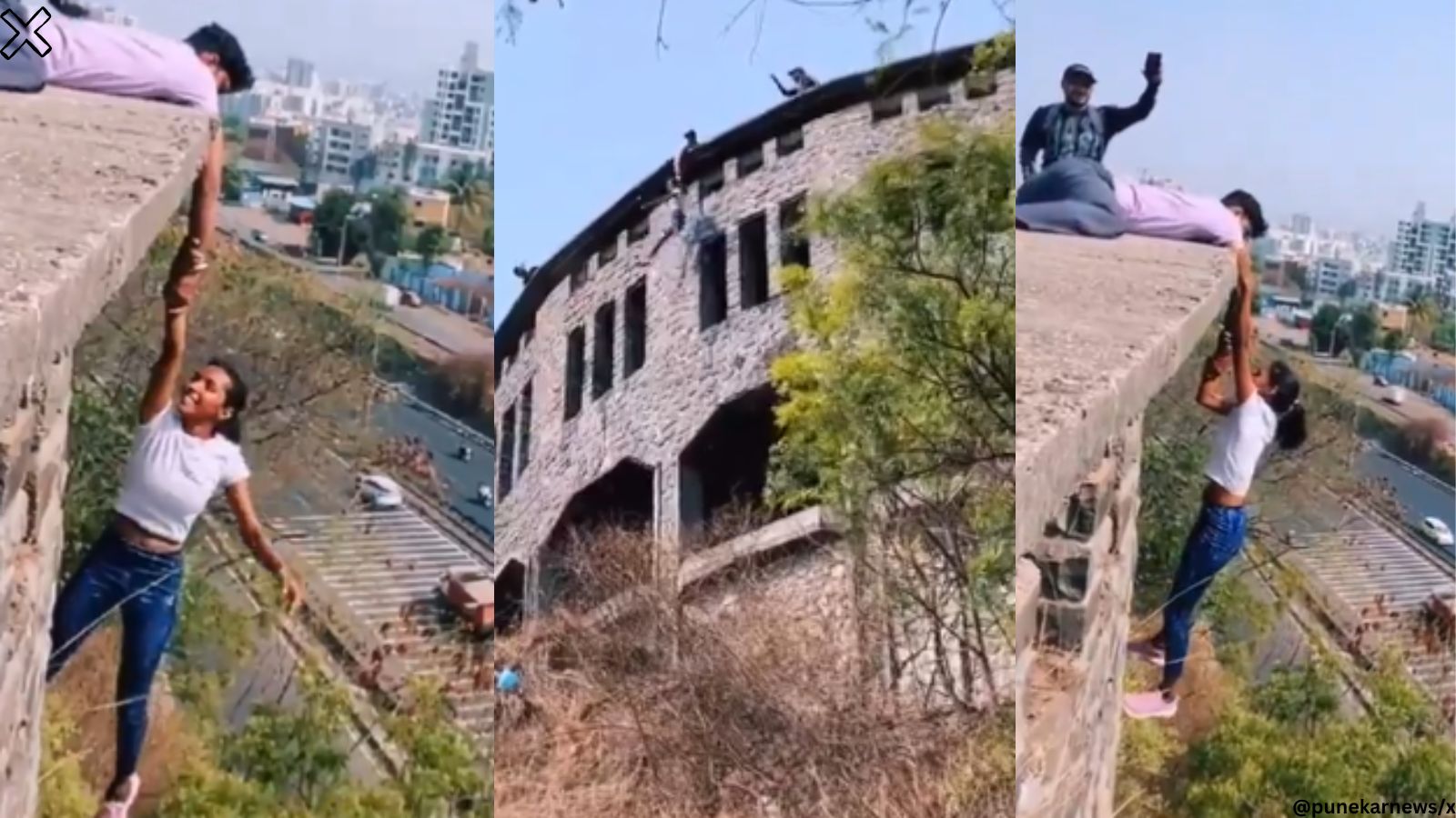 WATCH: Pune youngsters perform life-threatening stunt to film Instagram ...