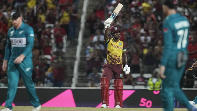 Sherfane Rutherford bats time, then bats New Zealand out of the T20 ...