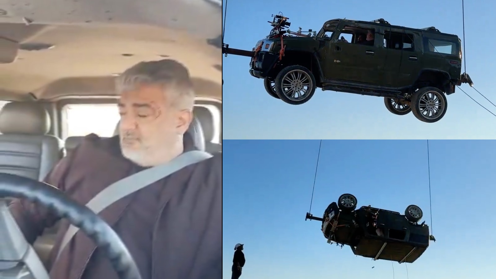 Ajith’s car rotates 360 degrees in the air as he performs stunt for ...