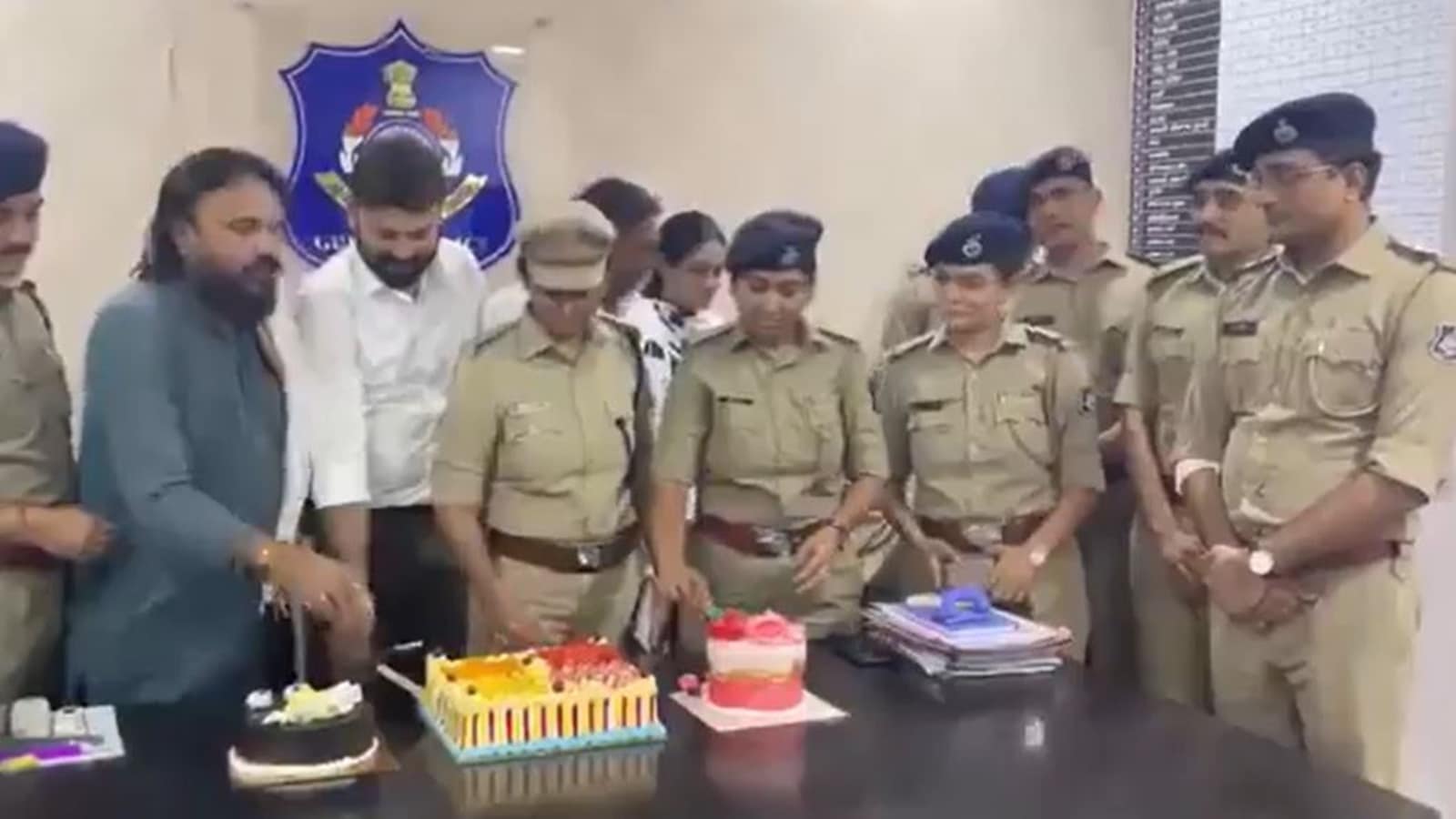 Viral video of BJP leader cutting cake in police station puts Ahmedabad ...