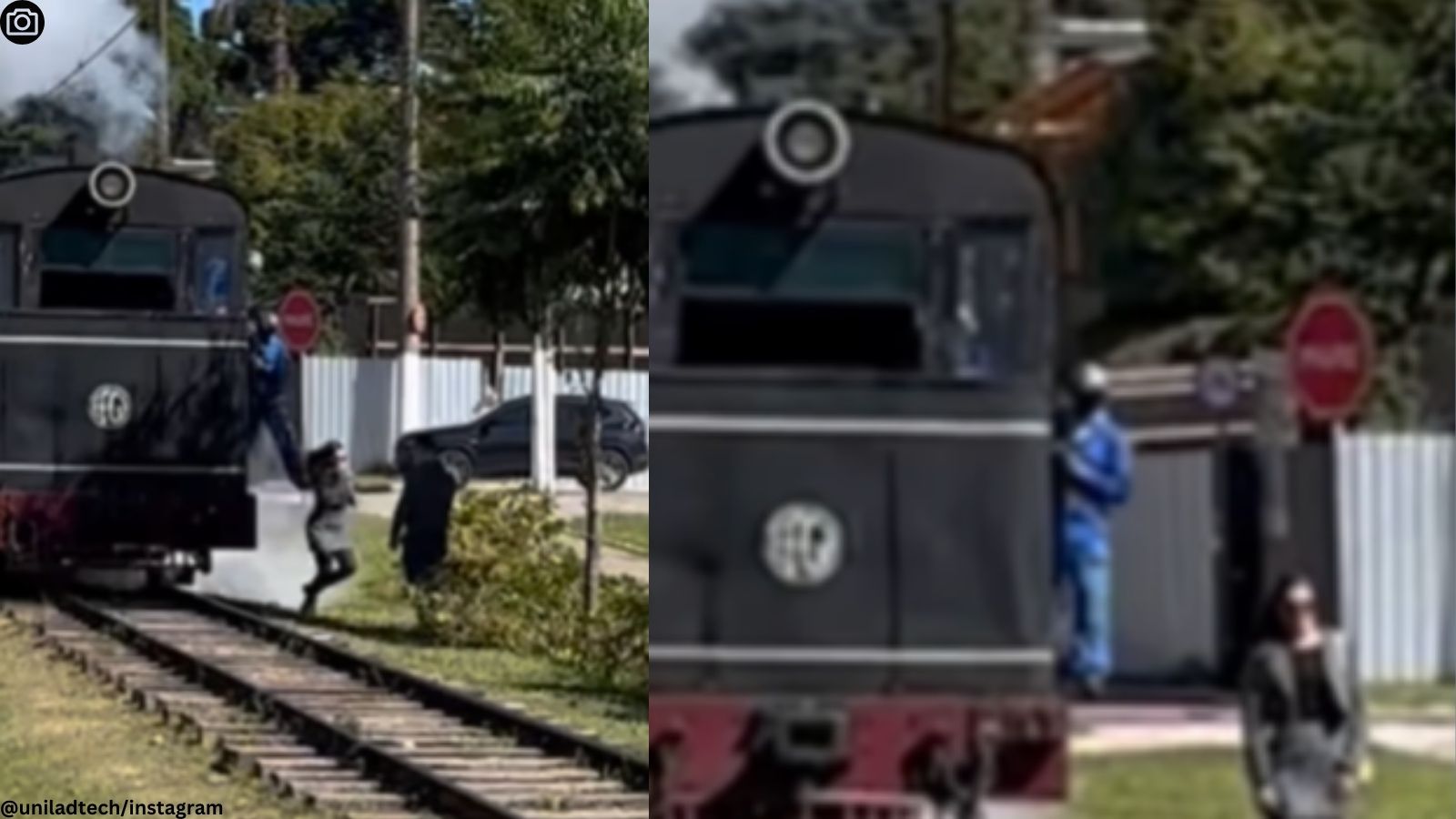 Watch: Driver kicks woman posing for photo near the tracks out of ...