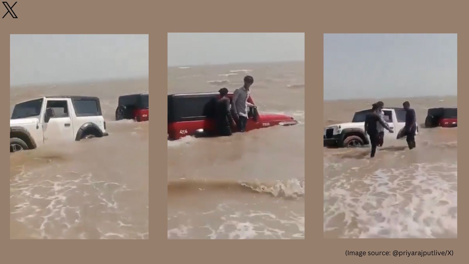 Watch: Gujarat youngsters stranded after attempting stunt in sea with ...