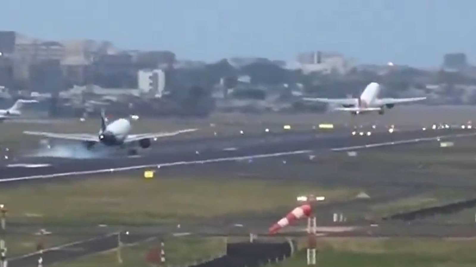 Watch: A close call at Mumbai airport as IndiGo plane touches down when ...
