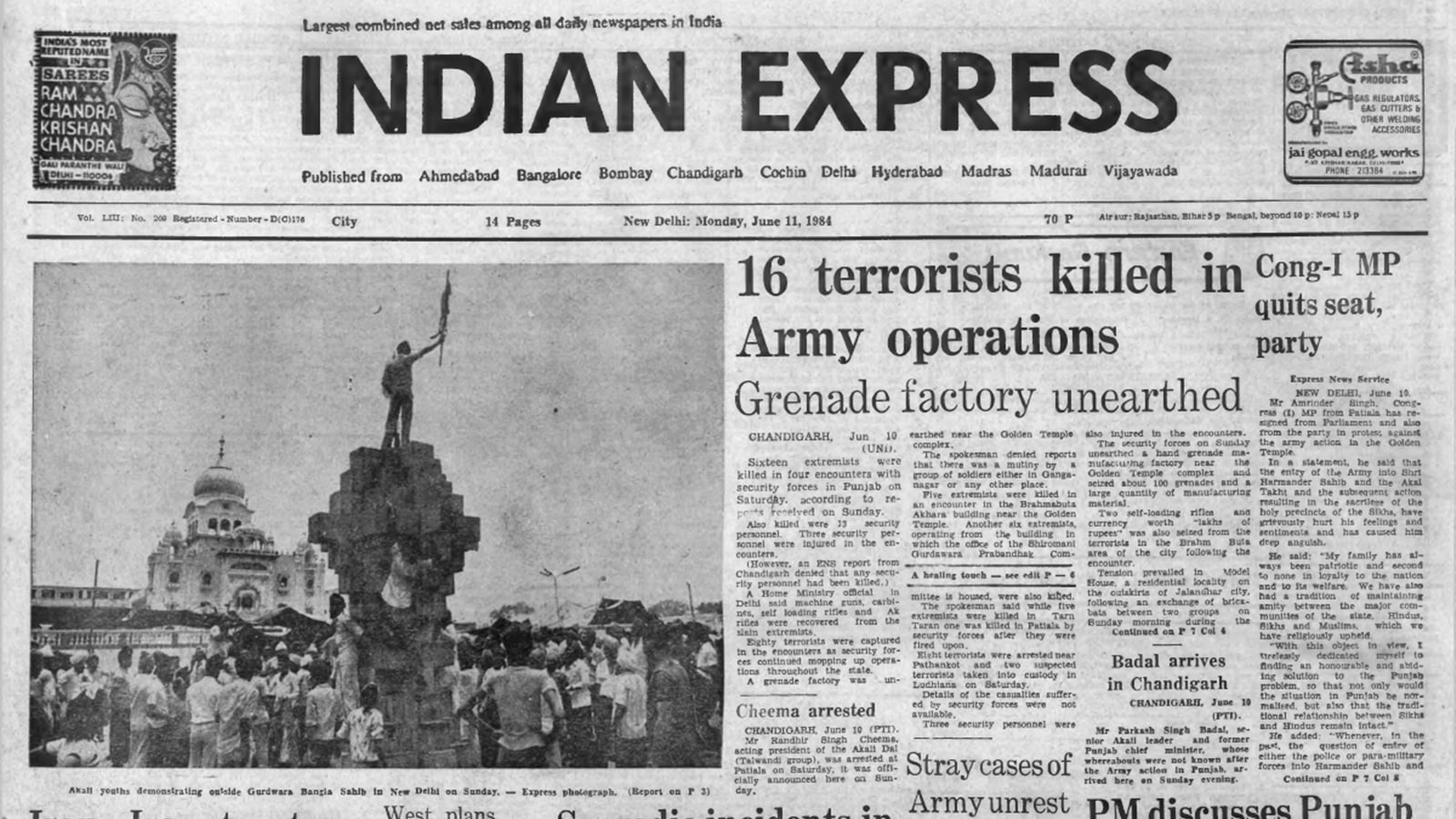 June 11, 1984, Forty Years Ago: Killings In Punjab | The Indian Express