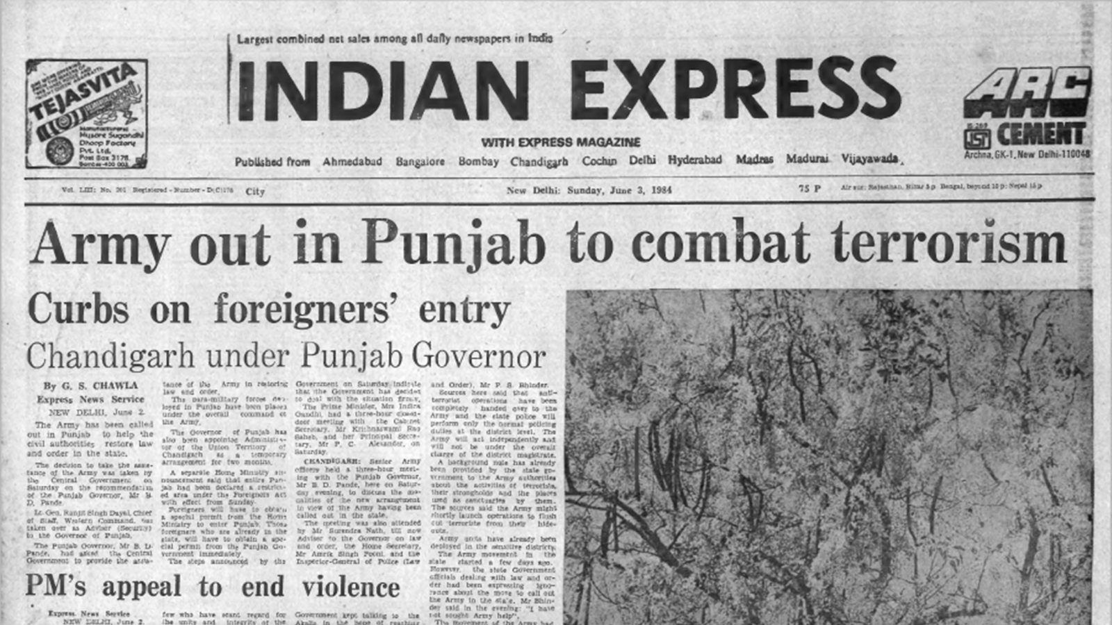 June 3, 1984, Forty Years Ago: Army in Punjab | The Indian Express