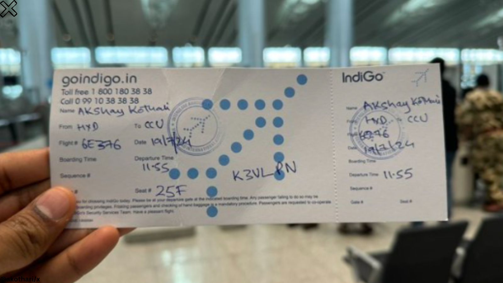 Handwritten Indigo boarding pass goes viral as Microsoft outage causes ...
