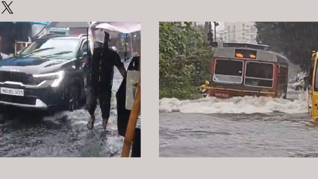 Mumbai rain: Watch viral videos of people and vehicles navigating waterlogged streets | Trending ...