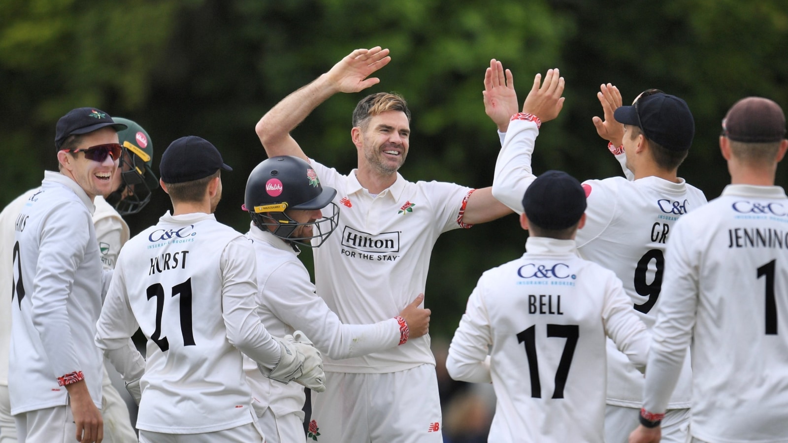 Six wickets in six overs: Jimmy Anderson sizzles on Lancashire return ...