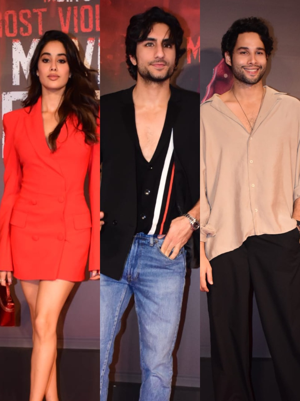 Kill premiere: Janhvi Kapoor, Siddhant Chaturvedi, Ibrahim Ali Khan ...