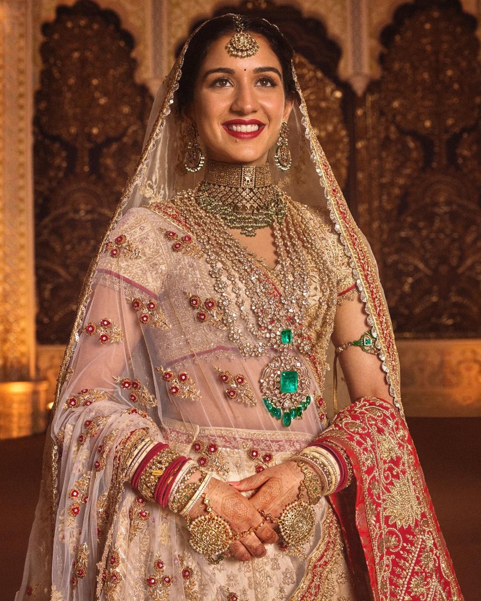 Bride Radhika Merchant wears Abu Jani Sandeep Khosla lehenga inspired ...