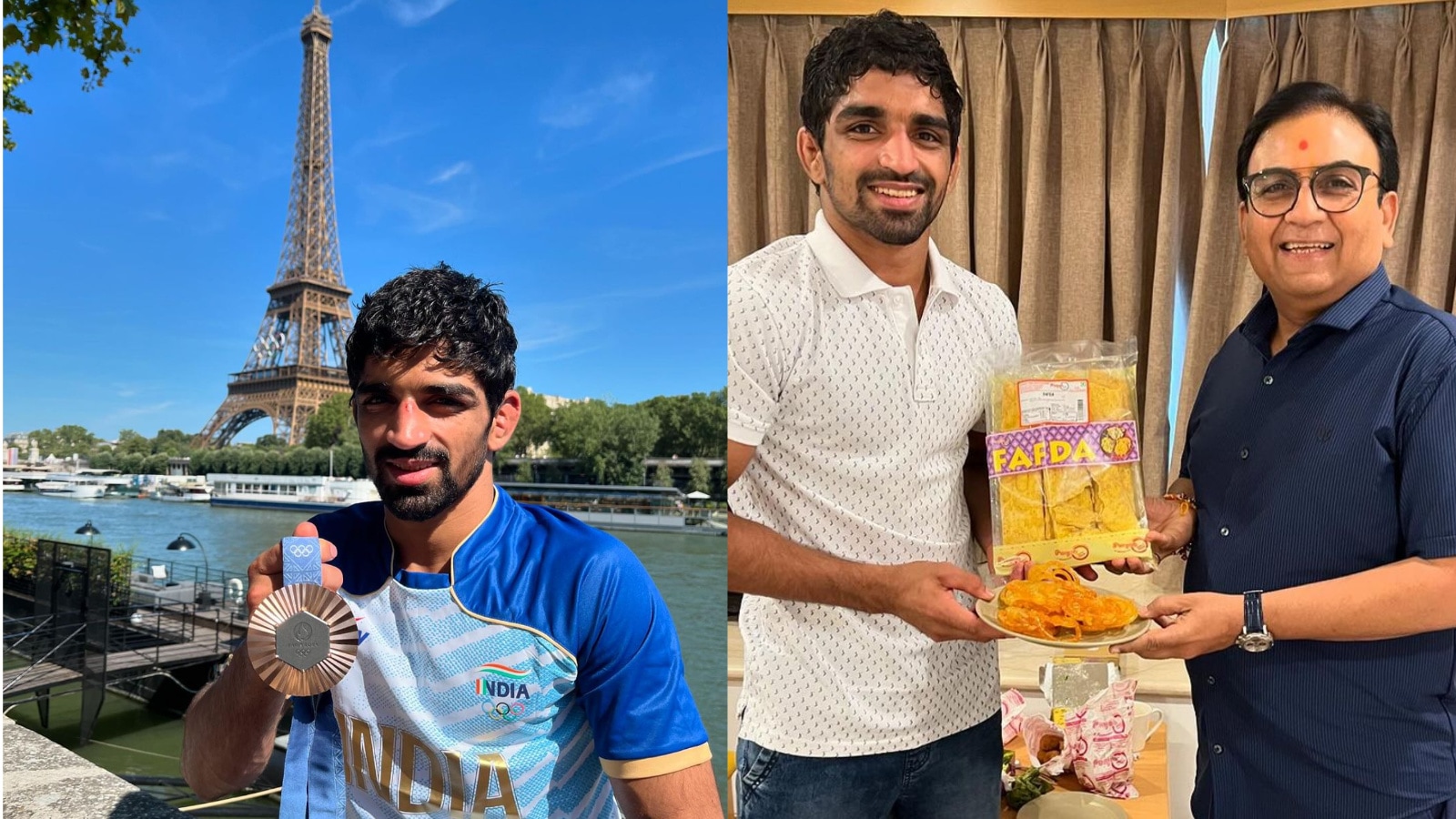 Wrestler Aman Sehrawat shares fafda-jalebi with Taaarak Mehta’s ...