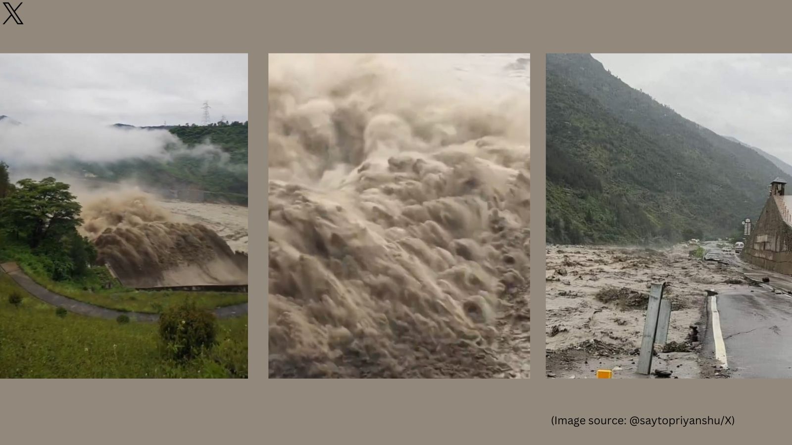 Himachal cloudburst: Devastating videos of roads in Mandi, Kullu being ...