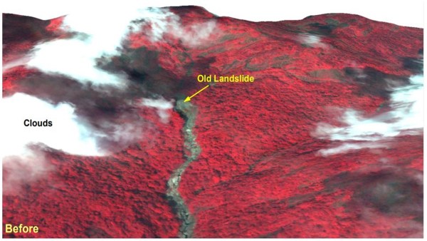 Before and after satellite images document devastation from landslides ...