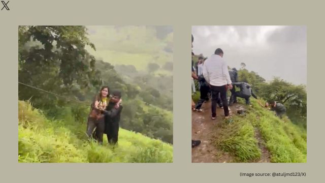 Watch: Pune woman falls into 100-foot deep gorge while clicking selfie ...