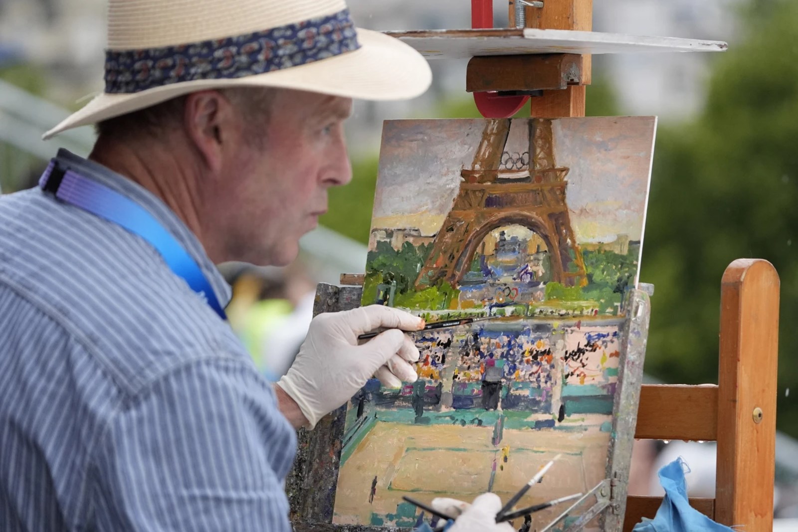 Meet the artist whose job is to paint beach volleyball at the 2024 ...