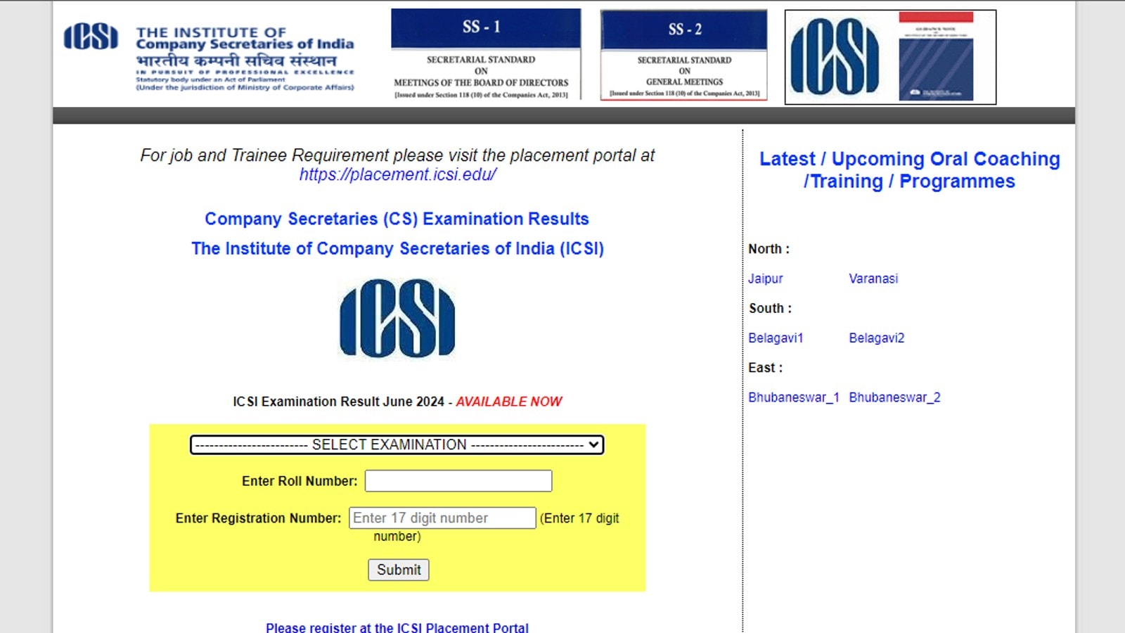 ICSI CS Executive, Professional Programme Result June 2024 Out ...