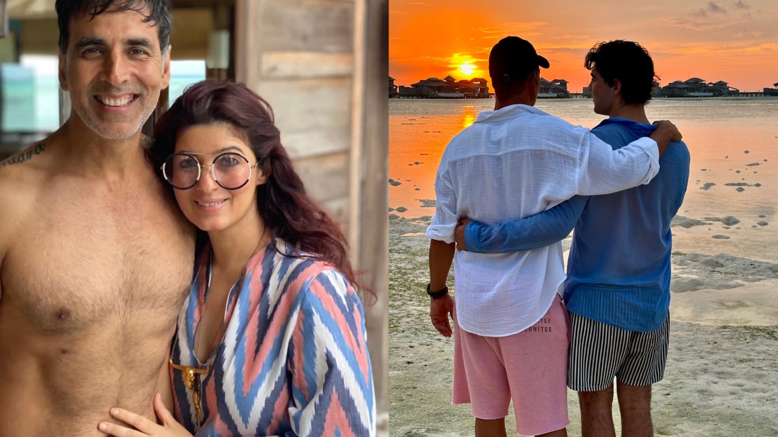 Akshay Kumar and son Aarav enjoy a tranquil sunset on a beach in ...