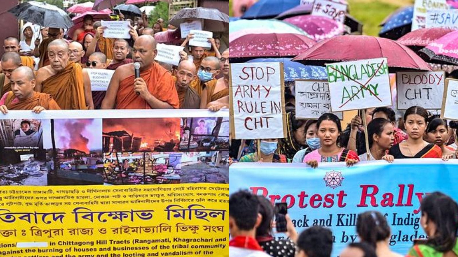 Bangladesh ethnic violence: Buddhist monks, Chakma students take out ...
