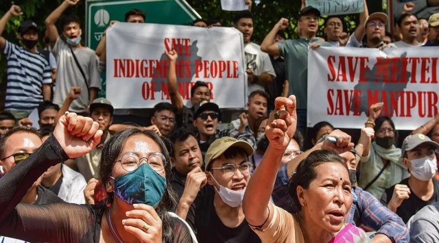 Manipur groups protest in Delhi, ask Centre to act | India News - The ...