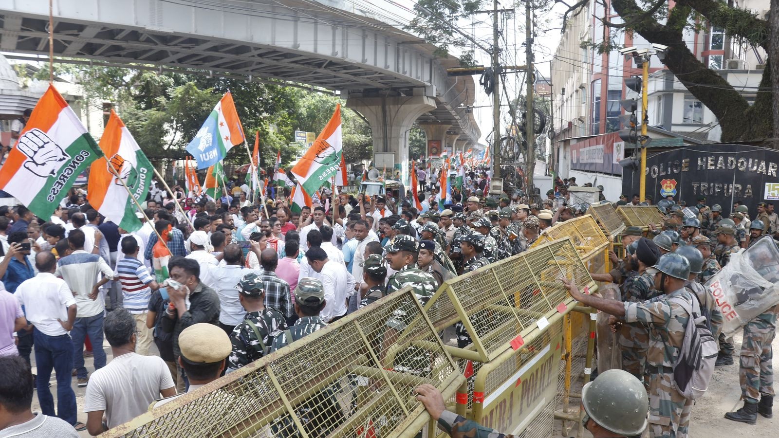 Tripura Congress gheraos police headquarters and DGP office alleging ...