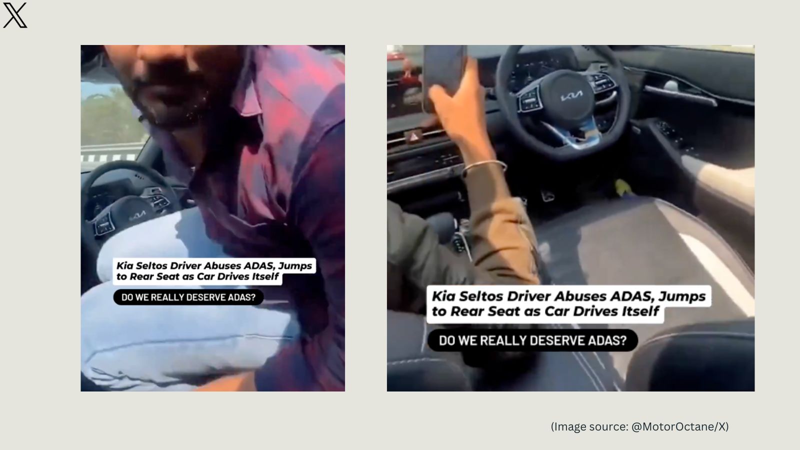 Watch: Man misuses ADAS feature in Kia Seltos, jumps back to passenger ...